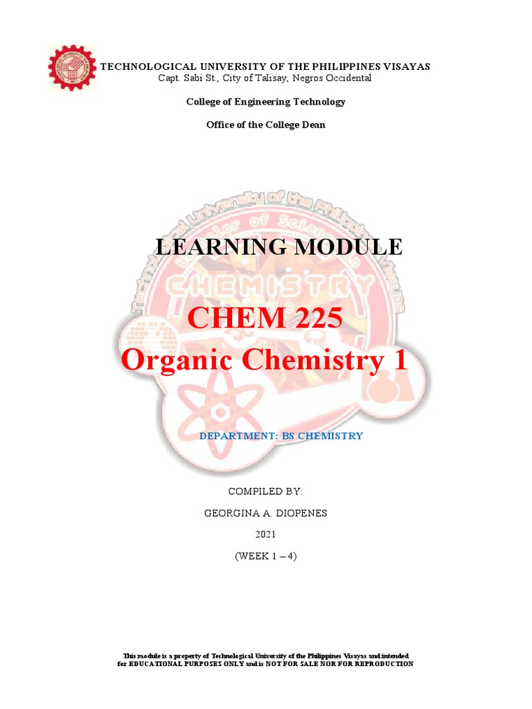 CHEM225 Organic Chemistry 1 Module Week 1-4 | PDF | Chemical Polarity ...