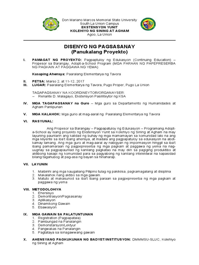 Disenyo NG Pagsasanay | PDF