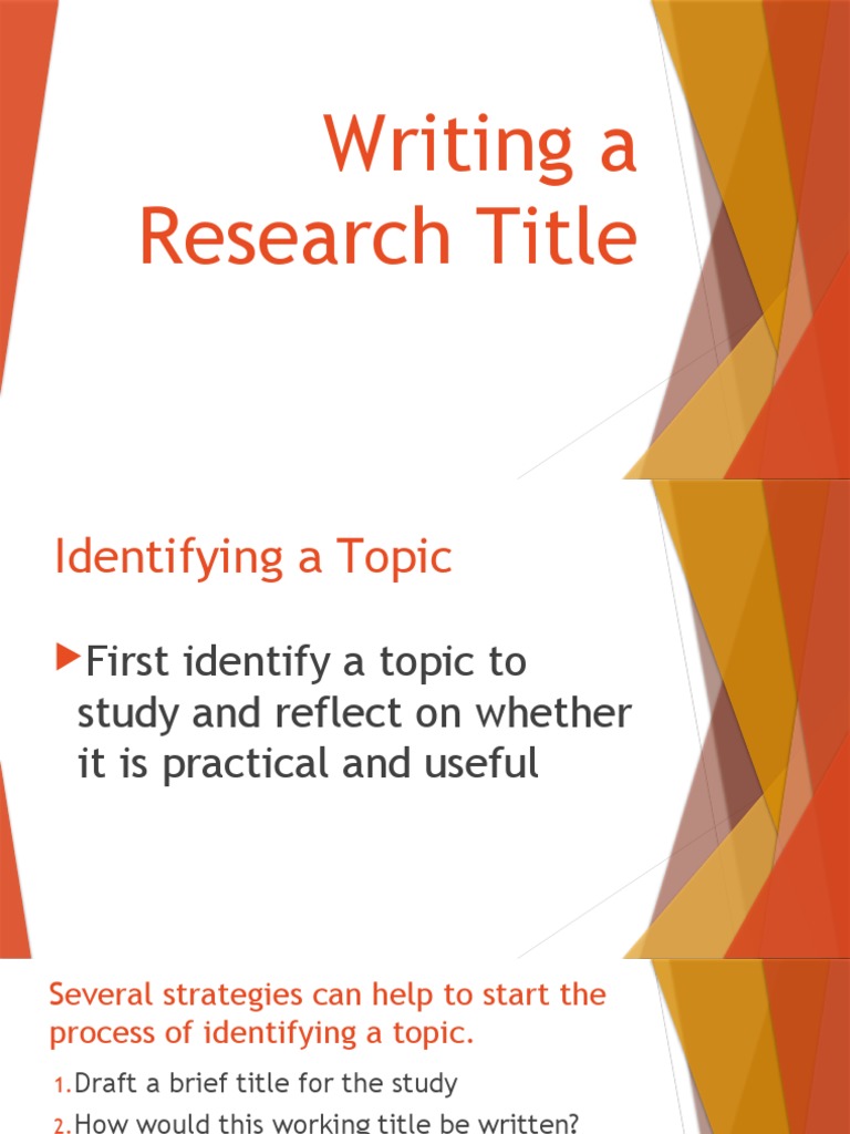 Writing A Research Title | PDF | Adjective | Word