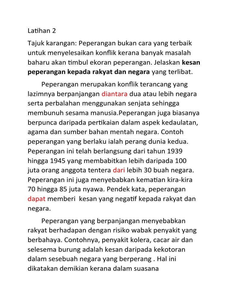 Kesan Peperangan Terhadap Negara | PDF