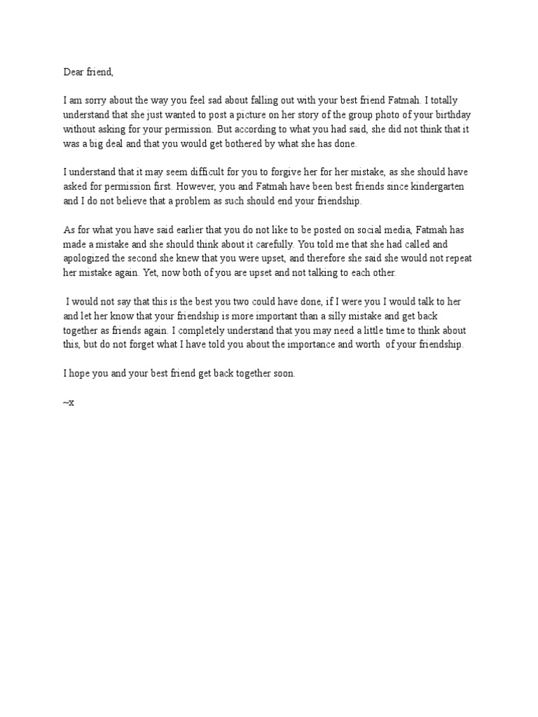 Letter To Friend | PDF