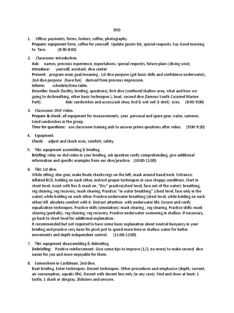 DSD PDF | PDF | Underwater Diving | Swimming