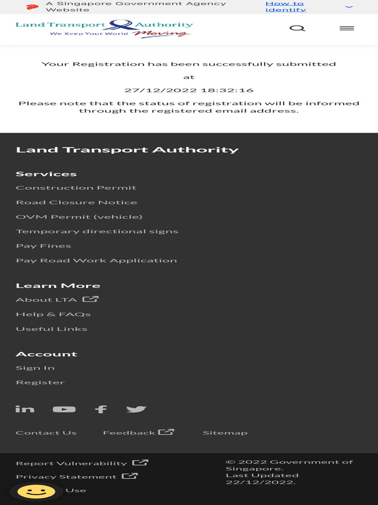 LTA - promPT - Registration of Site Supervisor | PDF