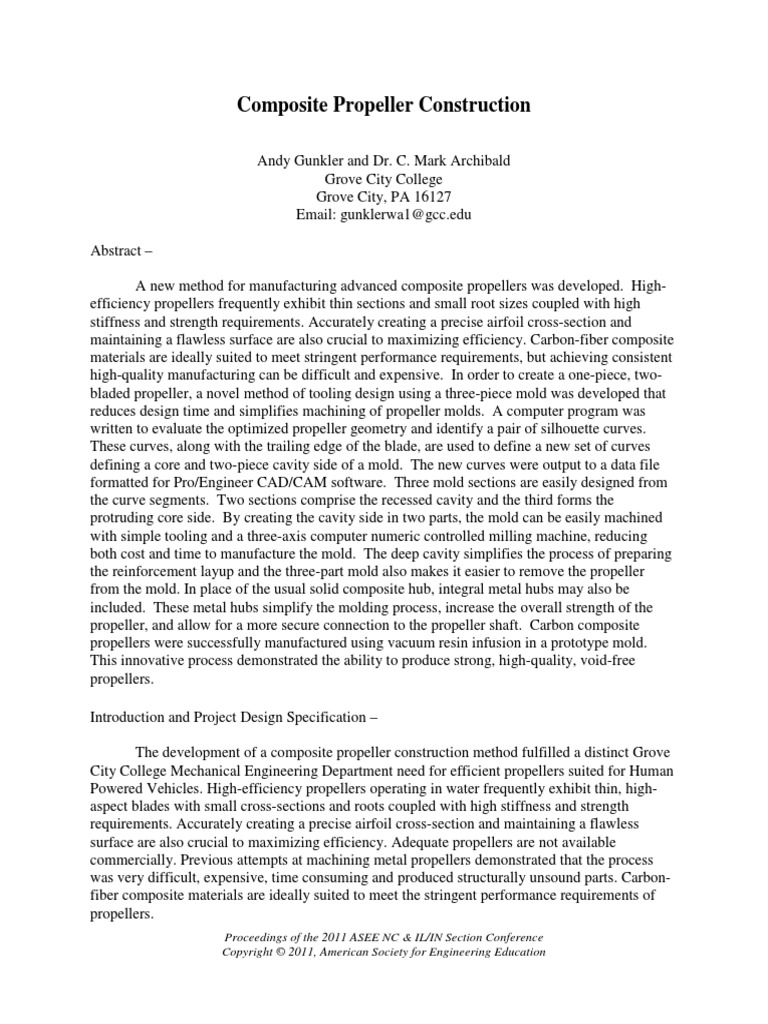 Composite Propeller Construction | PDF | Composite Material | Propeller