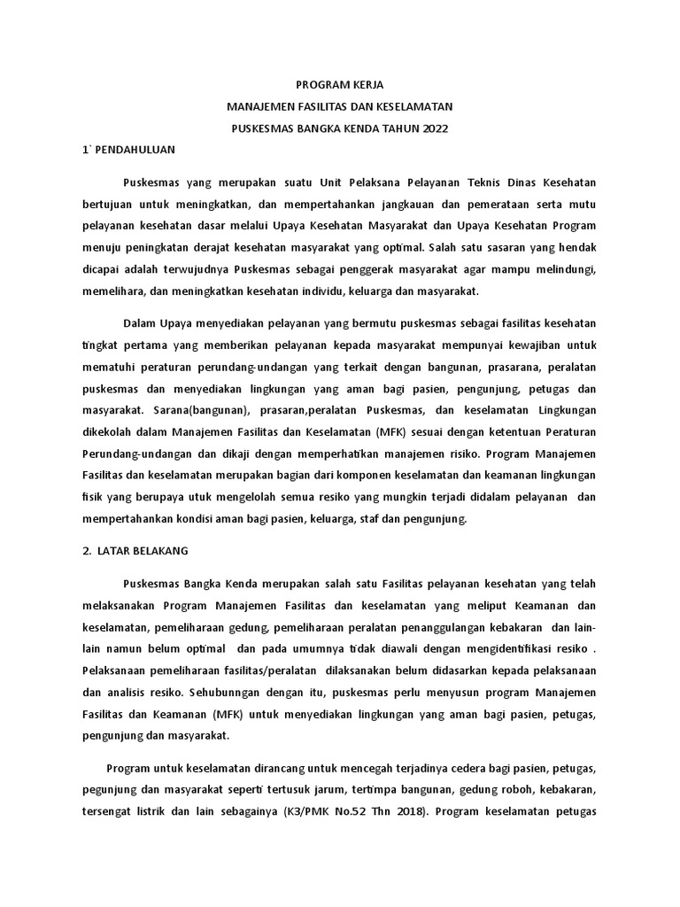 Program Kerja MFK AU | PDF