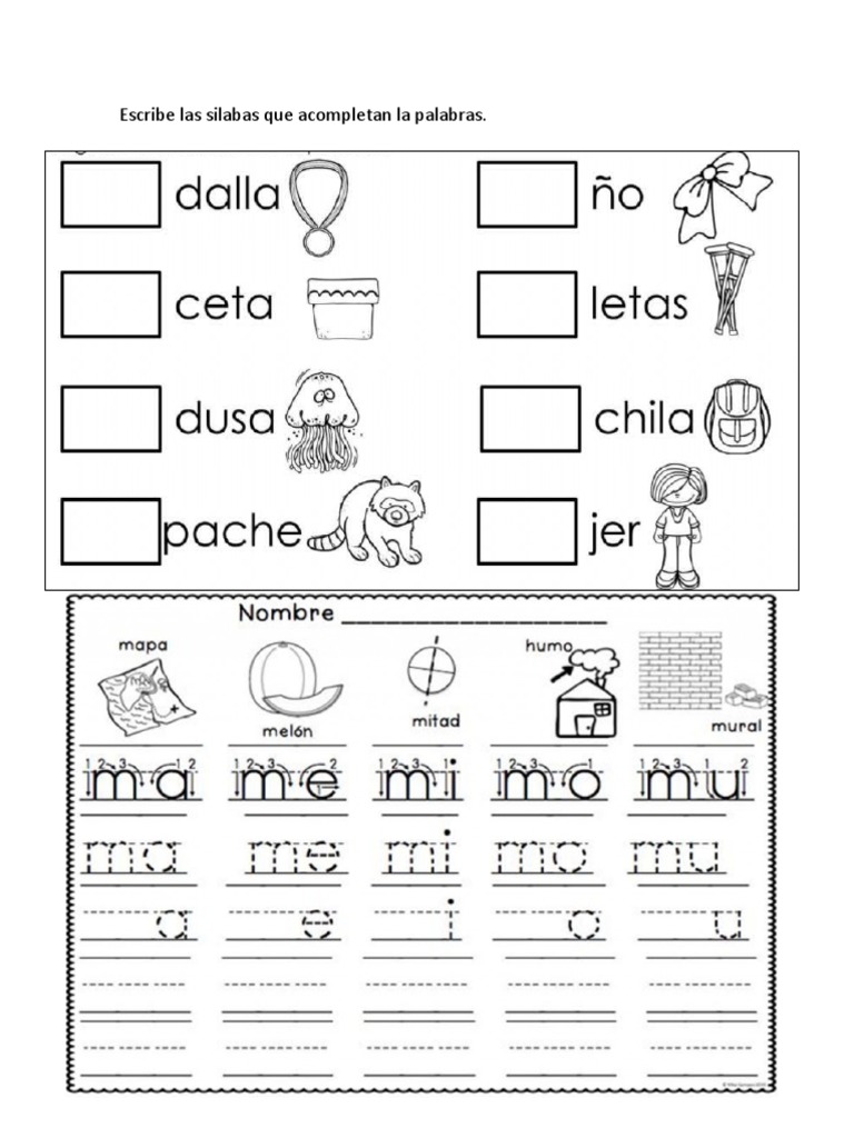 Silabas Con La Letra M | PDF