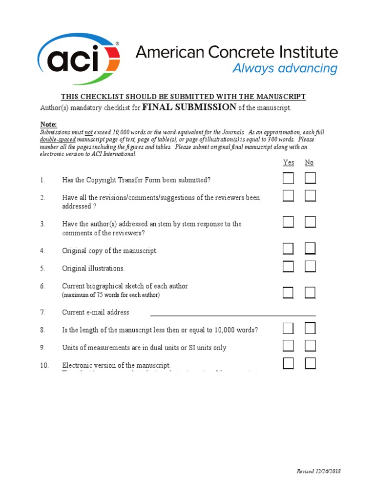 Final Checklist Fillable | Download Free PDF | Publishing | Written ...