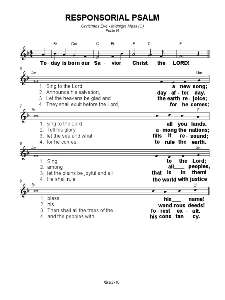 Christmas Eve C - RESPONSORIAL PSALM - 24 December | PDF | Christian ...
