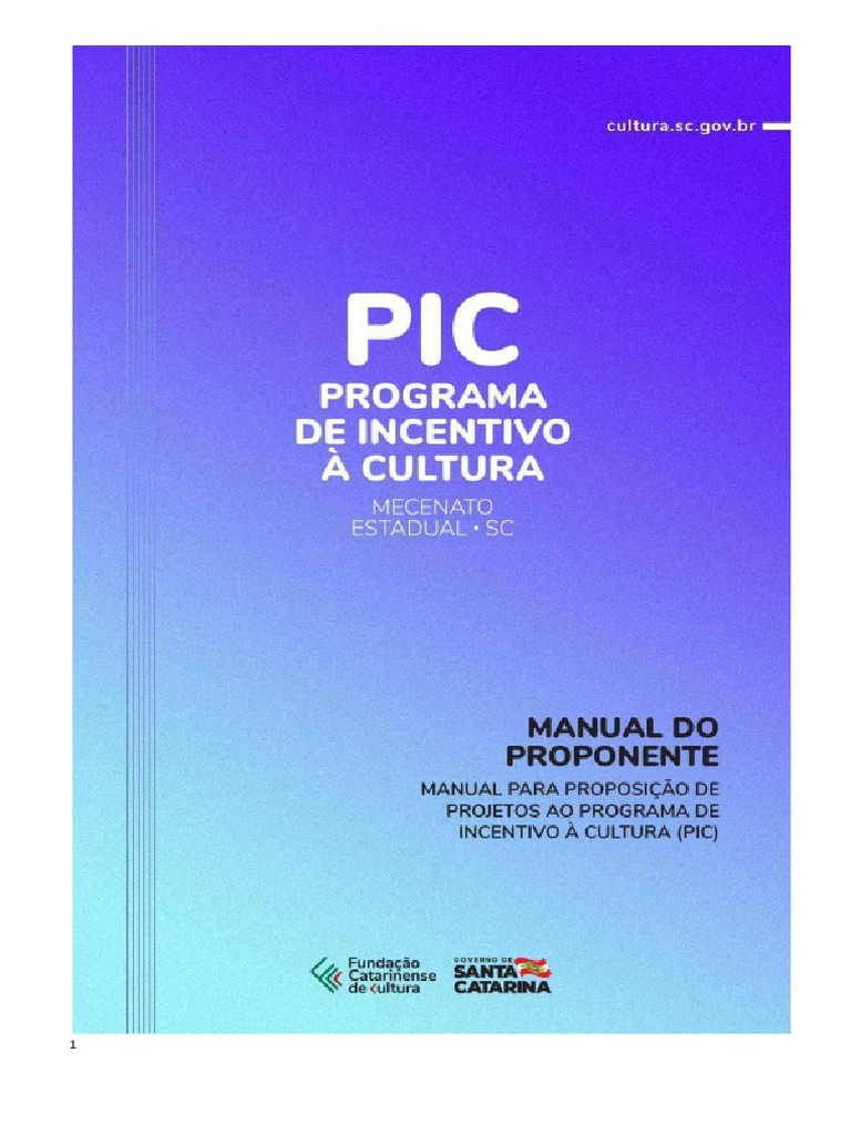 Manual do Proponente do Programa de Incentivo à Cultura (PIC) | PDF ...