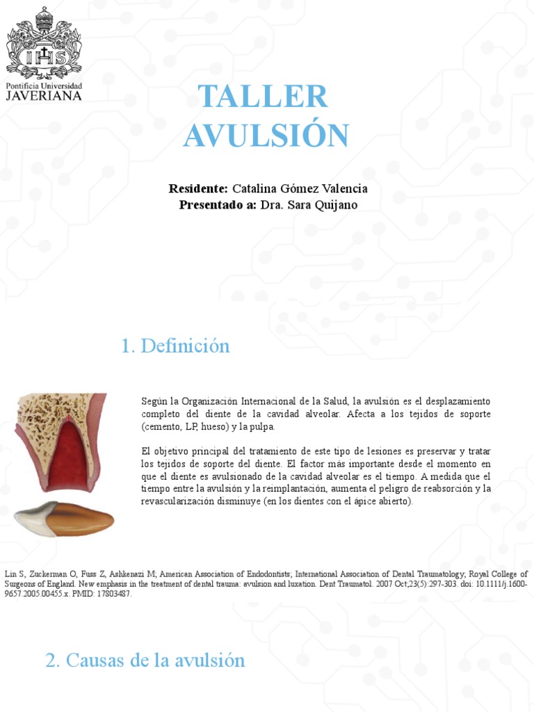 Avulsión | PDF | Lesión | Ramas de Odontología