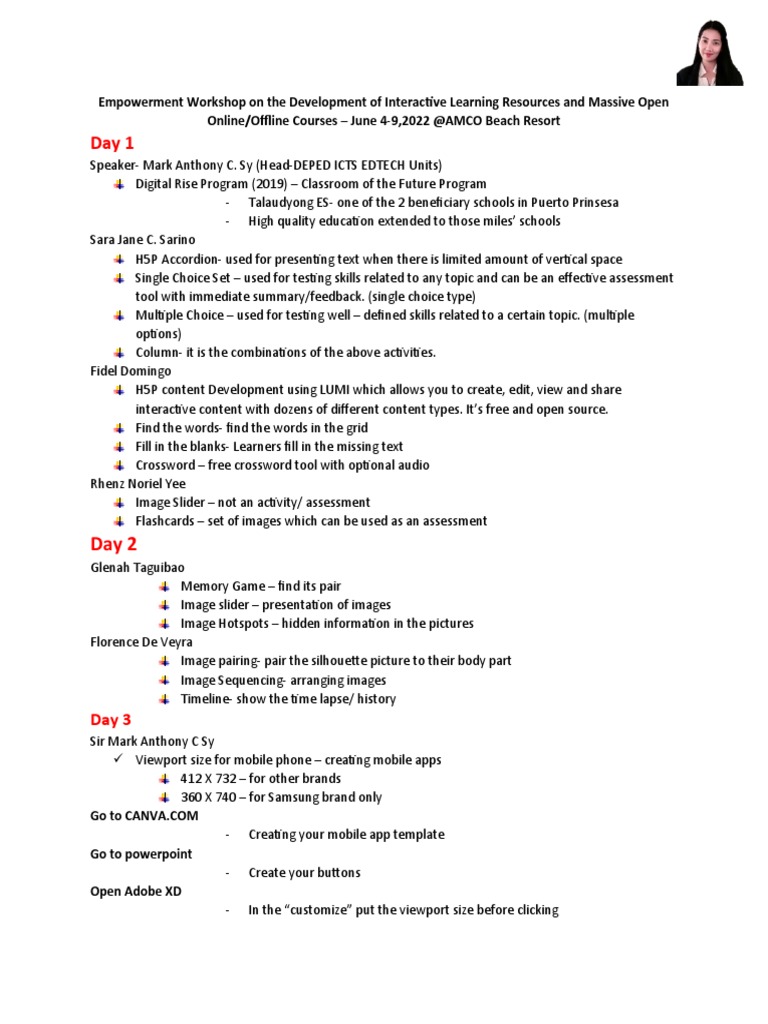 Empowerment Workshop On The Development of Interactive Learning Resources and Massive Open ...