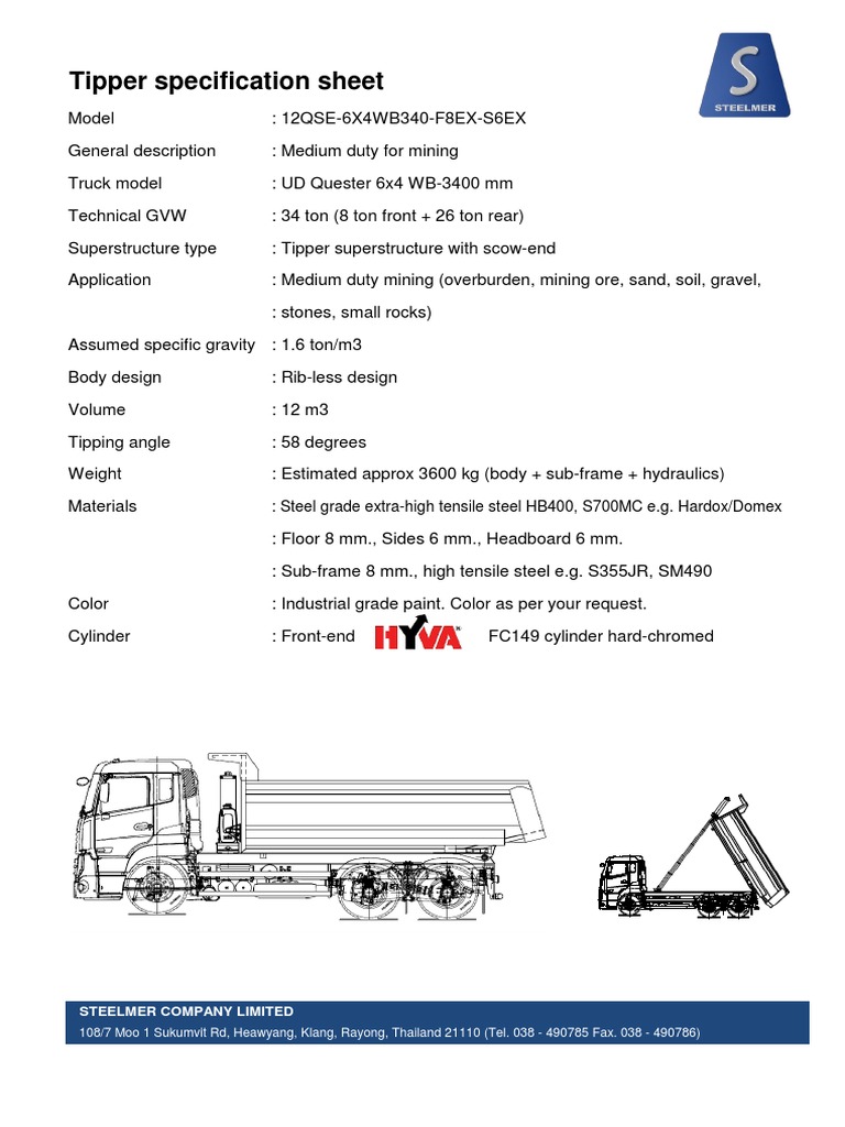 Medium Duty Mining Tipper Specs | PDF