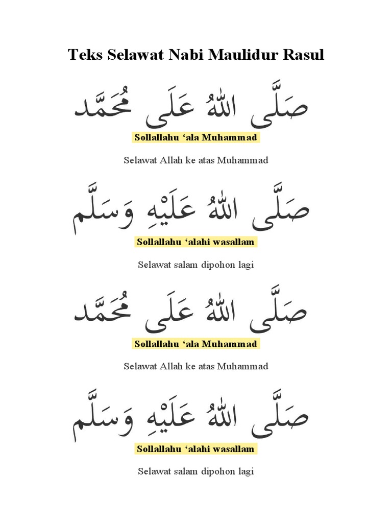Selawat Maulidur Rasul | PDF