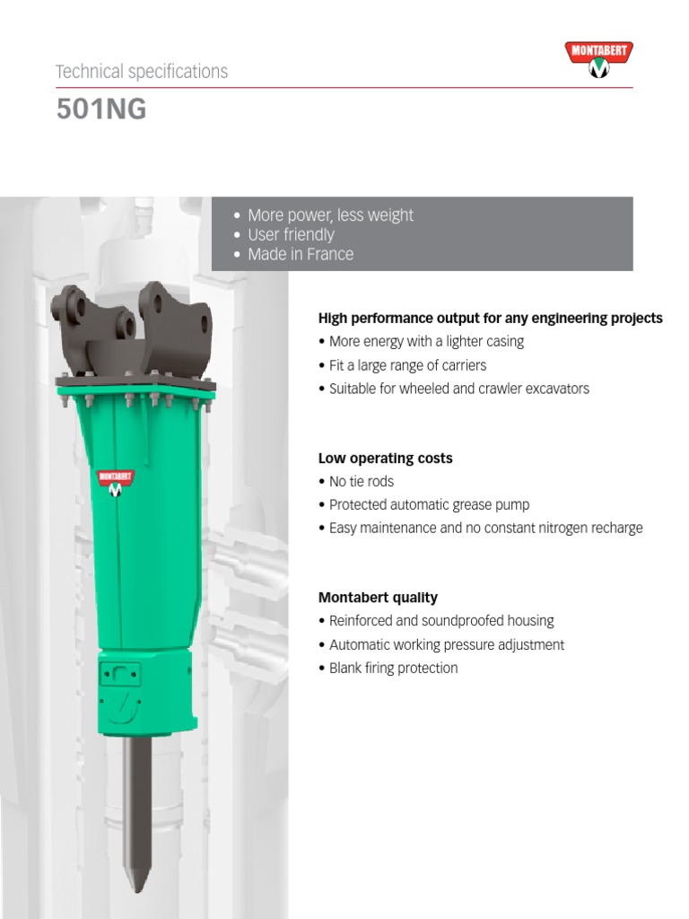 Montabert 501NG Brochure | PDF | Pump | Mechanical Engineering