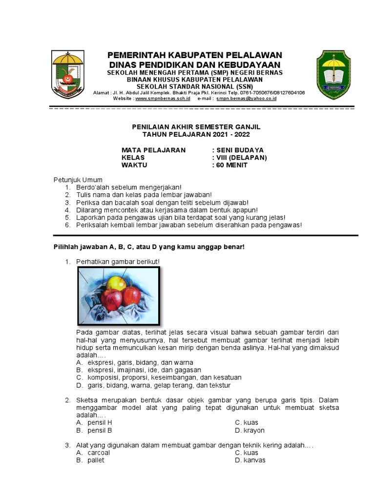 Soal PTS GANJIL KELAS 8 Seni Budaya | PDF