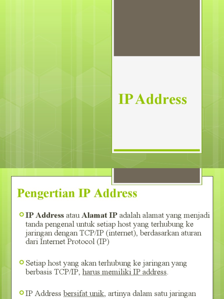 Pengertian dan Klasifikasi IP Address | PDF | Griya & Taman
