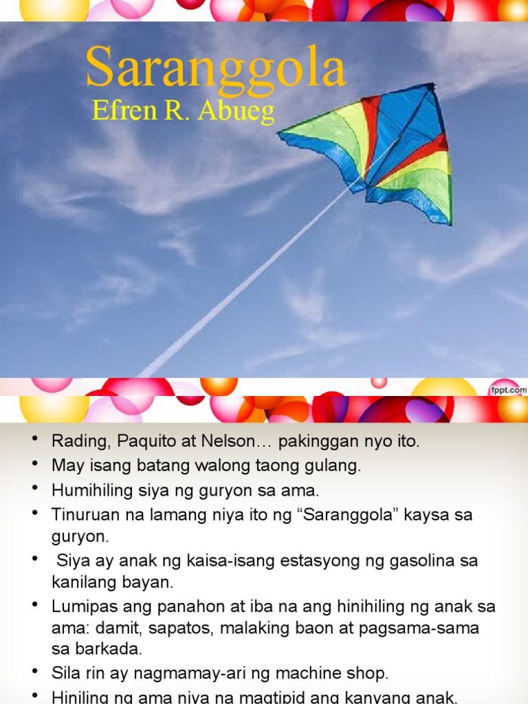 Dokumen - Tips Saranggola Ni Efren R Abueg | PDF