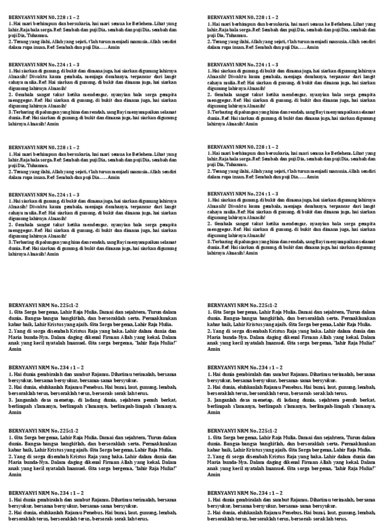 Bernyanyi NRM N0 1 | PDF