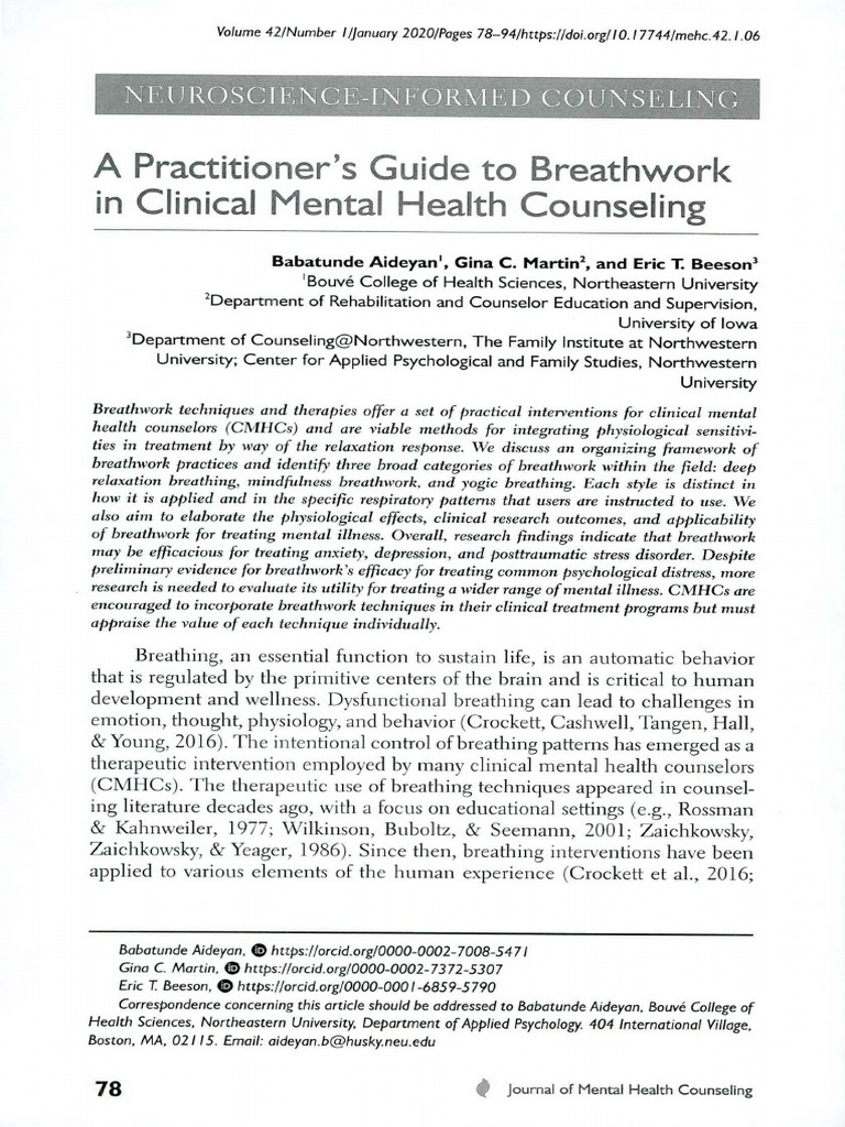 A Practitioner's Guide To Breathwork | PDF | Psychotherapy | Mental Disorder