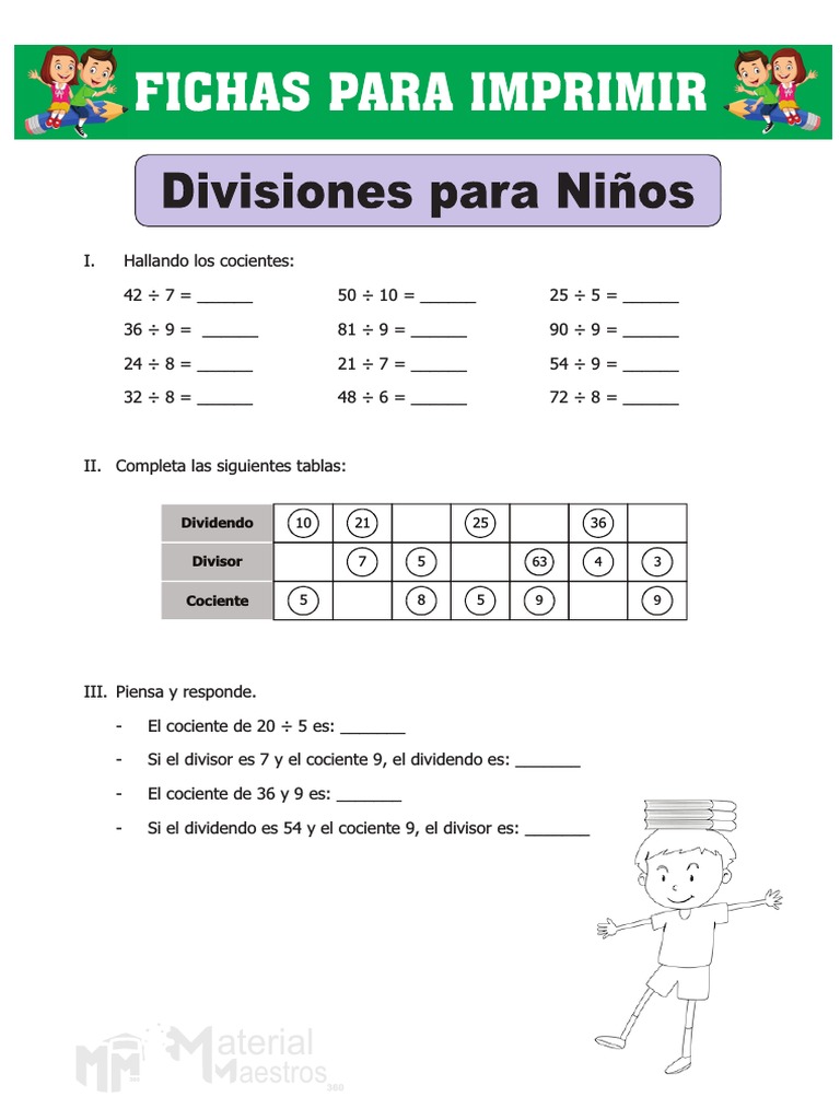 Material para practicar divisiones | PDF | División (Matemáticas ...