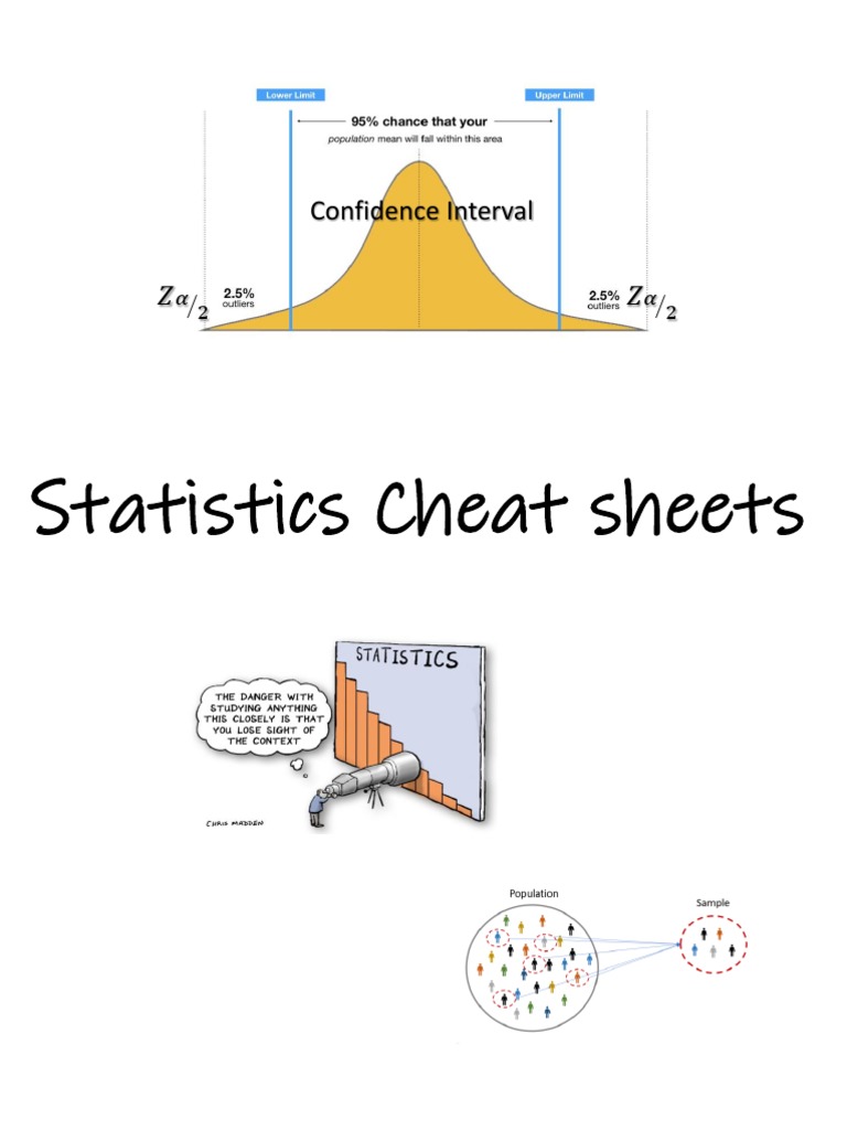 Statistics Cheat Sheets | PDF | Standard Deviation | Probability And ...