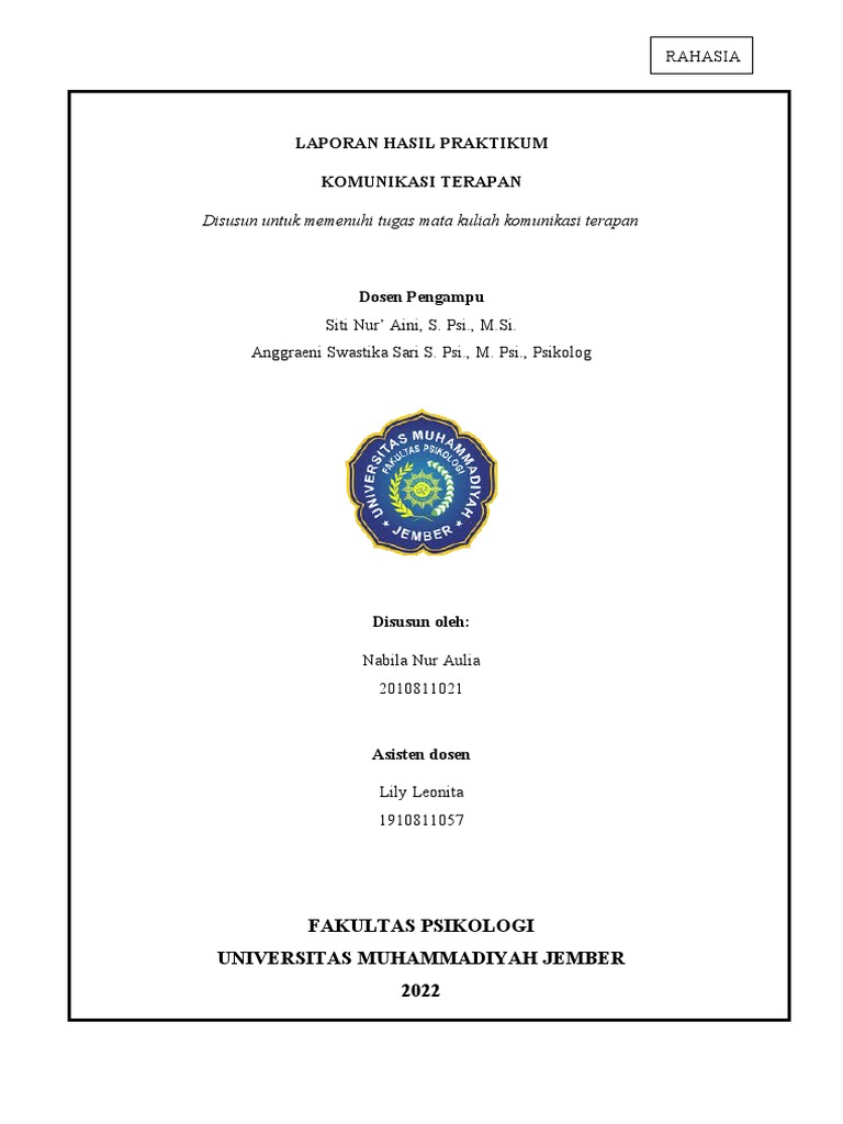 Contoh Format Laporan Komunikasi Terapan | PDF Contoh Format Laporan Komunikasi Terapan | PDF