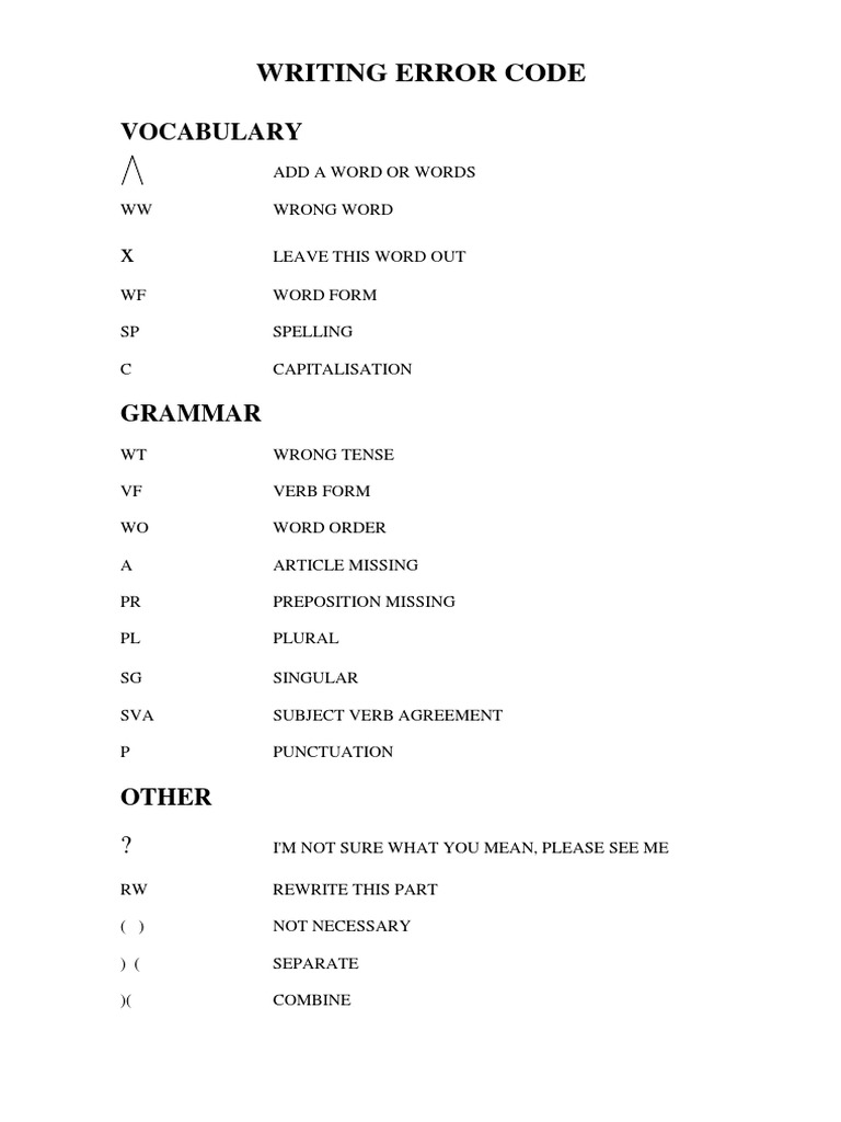 Writing Error Code | PDF