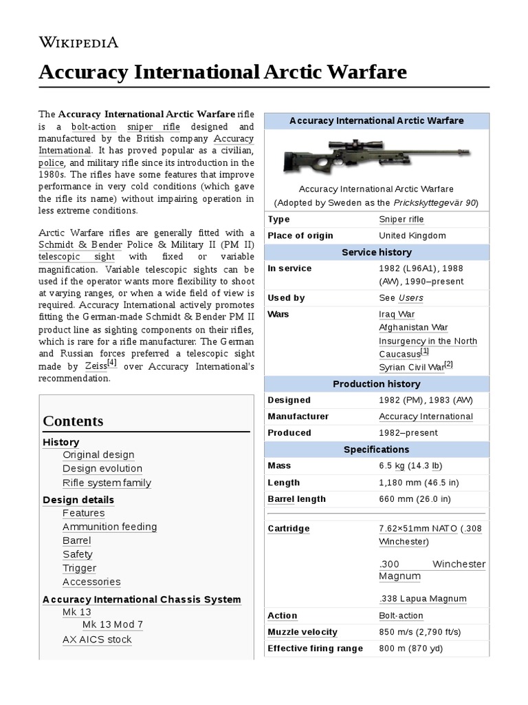 Accuracy International Arctic Warfare | PDF | Projectile Weapons | Ballistics