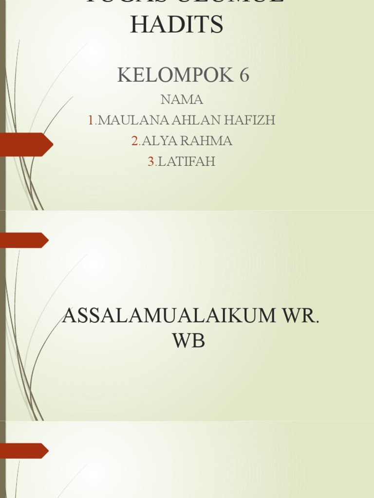 Tugas PPT Ulumul Hadits Ahlan | PDF | Ilmu Sosial | Filsafat