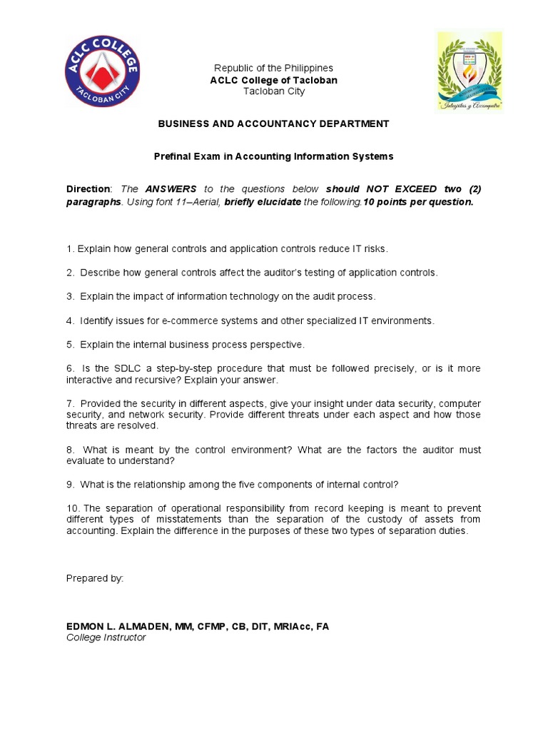 IT Audit Exam Questions | PDF