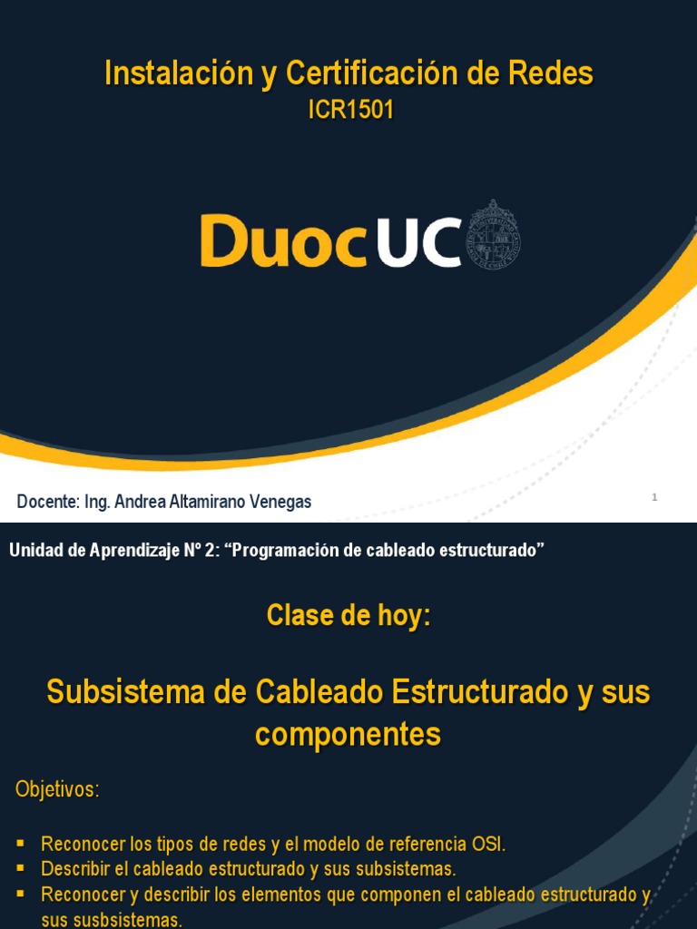 C3 - Cableado Estructurado | PDF | Red de computadoras | Modelo osi