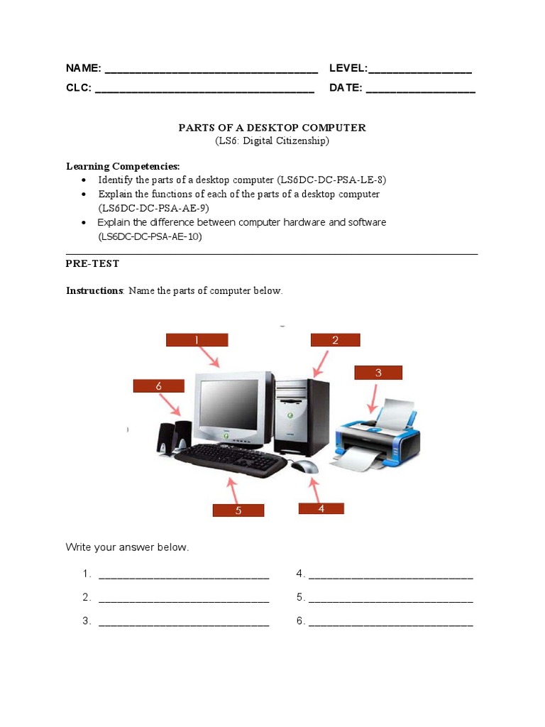 Worksheets | PDF | Computer Hardware | Input/Output