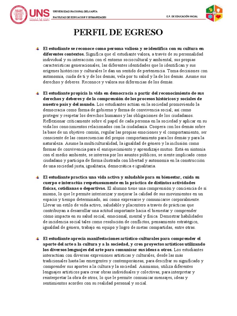 Perfil de Egreso de La Educación Inicial | PDF | Aprendizaje | Entorno ...