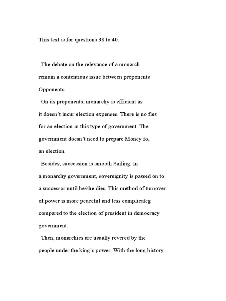 An Analysis of the Pros and Cons of Monarchy Rule | PDF