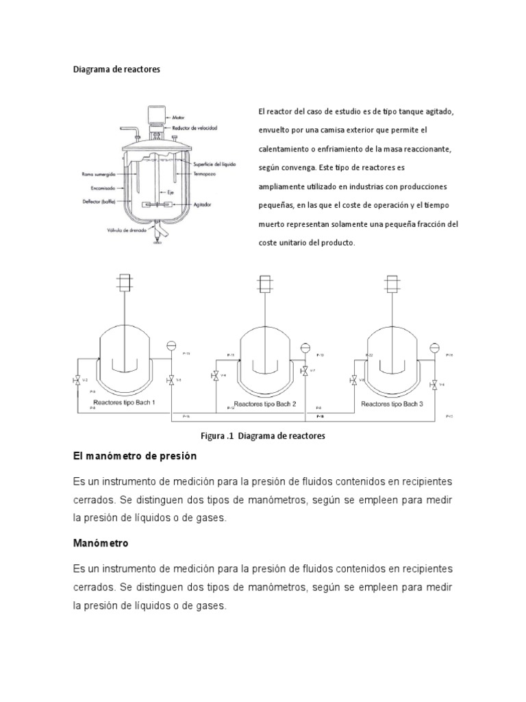 Diagrama de Reactores | PDF | Medida de presión | Presión