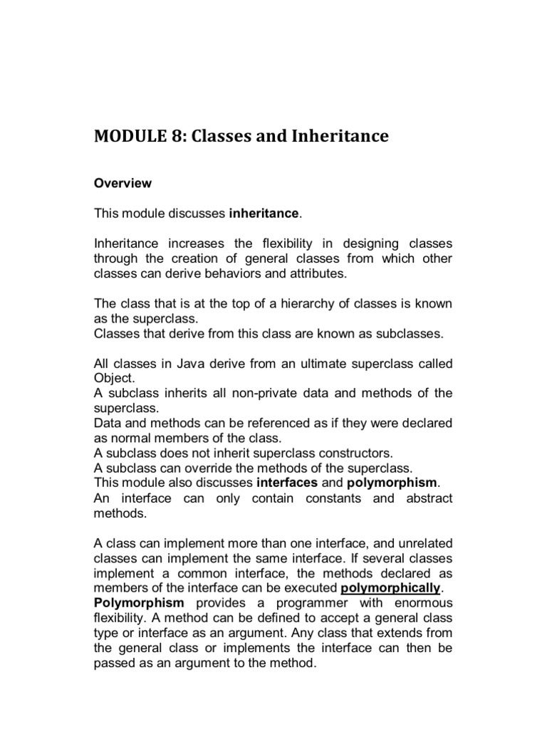 Java Chapter 8 Pdf Inheritance Object Oriented Programming 6963