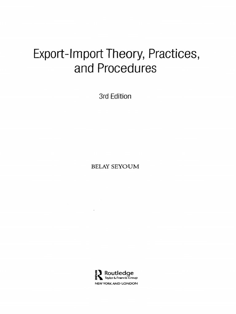 Export-Import Theory, Practices and Procedures 3rd Edition - Belay Seyoum | PDF | Dumping ...