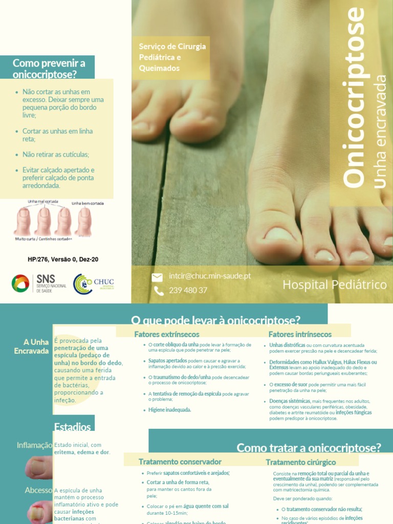 Folheto Onicocriptose Final | PDF | Inflamação | Medicina Clínica