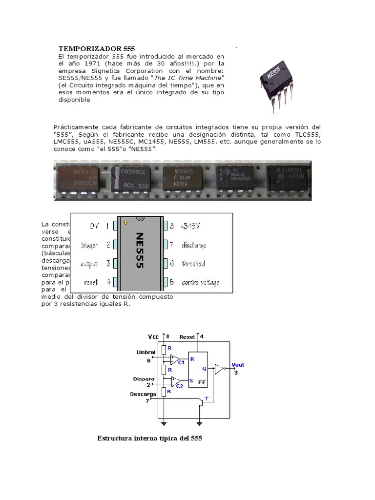 Timer 555 | PDF | Ingenieria Eléctrica | Electricidad