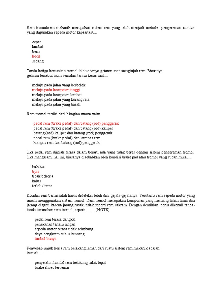 Soal Sasis 12 TBSM | PDF