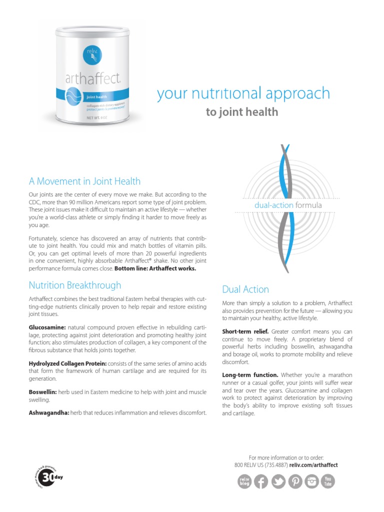 Reliv ArthAffect | PDF | Collagen | Dietary Supplements