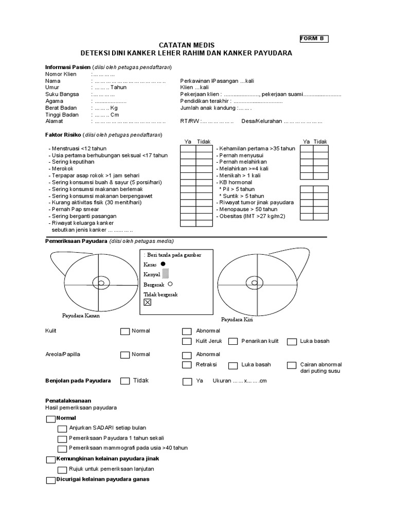 Formulir Register Iva Positif Deteksi Dini Kanker Leher Rahim Di ...