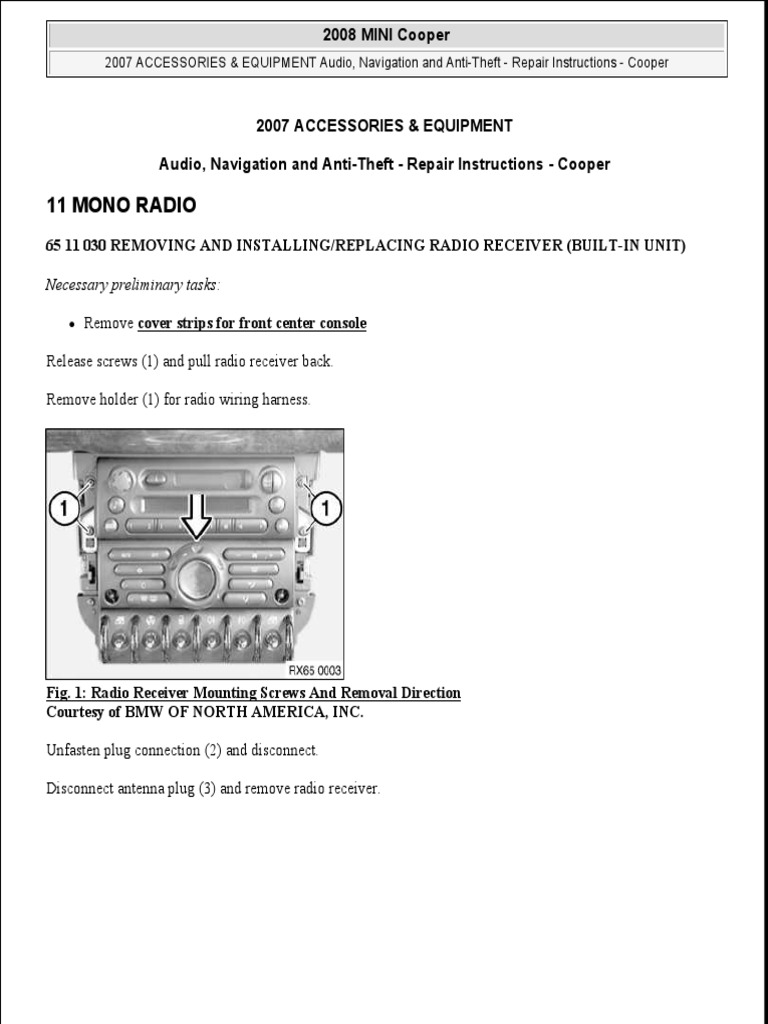 MINI Cooper Cooper S 2007 2010 Factory Repair Manual | PDF | Automatic ...