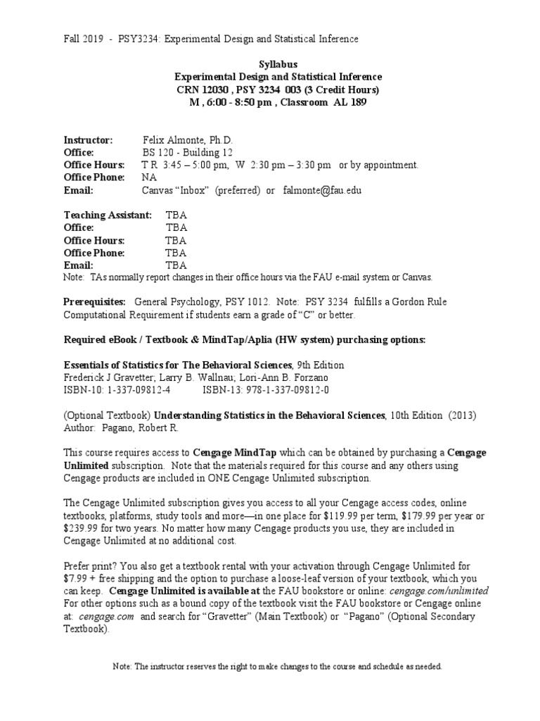 (12030) - PSY 3234-003 - Experimental Design and Statistical Inference - Almonte, Felix | PDF ...