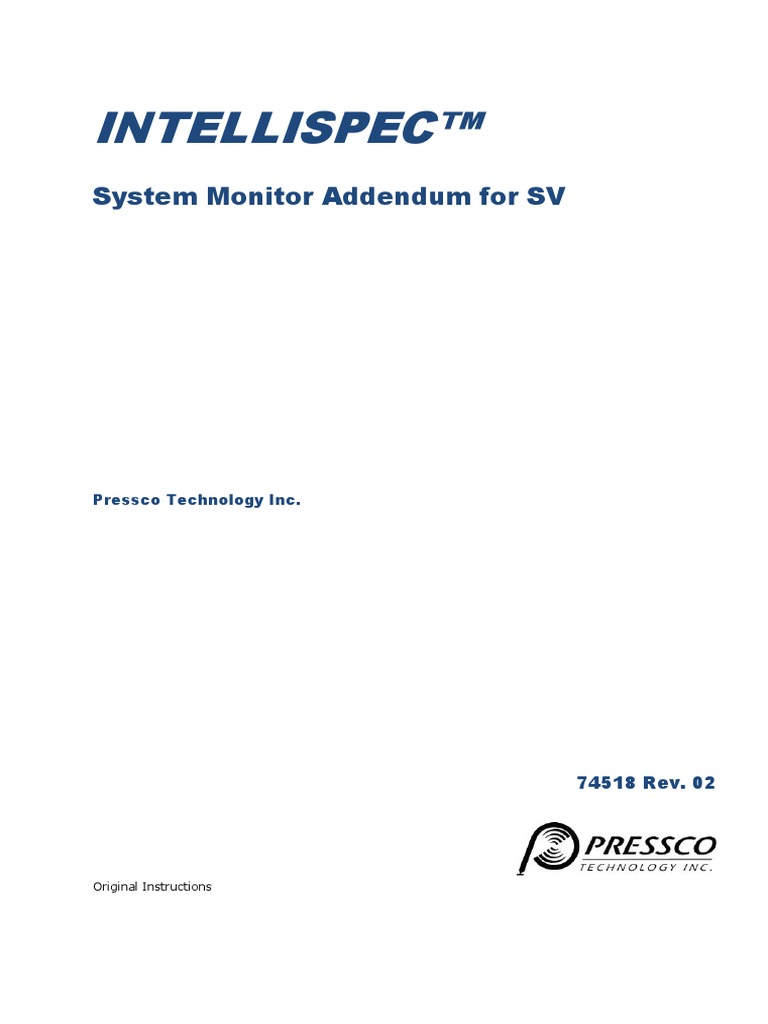 Intellispec™: System Monitor Addendum For SV | PDF | Input/Output ...