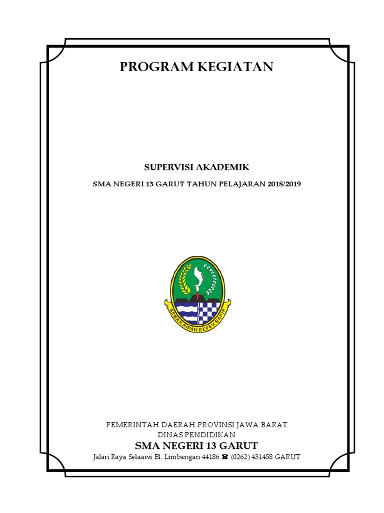 Program Supervisi Tahun Pelajaran 20182019 PDF | PDF