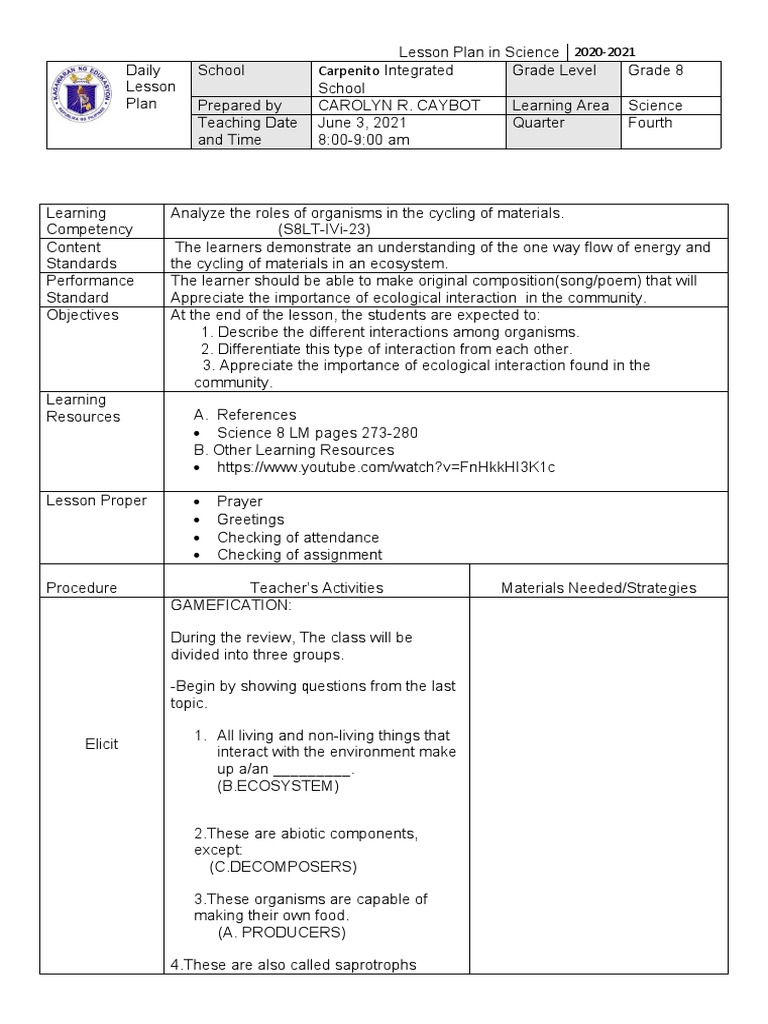 Ecological Relationships Guide Students | PDF | Symbiosis | Ecology