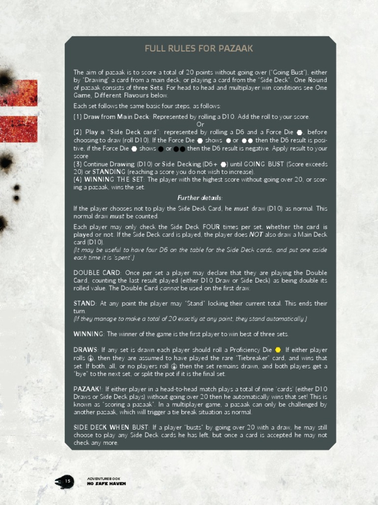 Pazaak Rules | PDF | Betting In Poker | Recreation