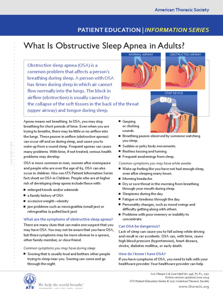 Obstructive Sleep Apnea in Adults | PDF | Sleep Apnea | Determinants Of ...