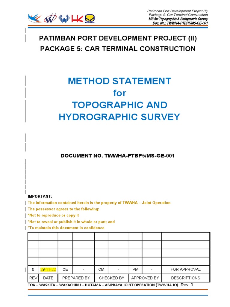 MS For Survey Works (Draft) R6 | PDF | Surveying | Hydrography